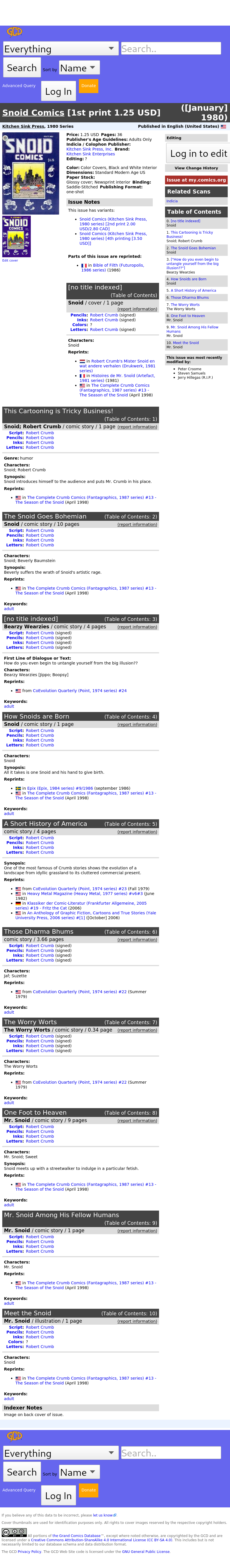 1980: Snoid Comics | The Entire Kitchen Sink